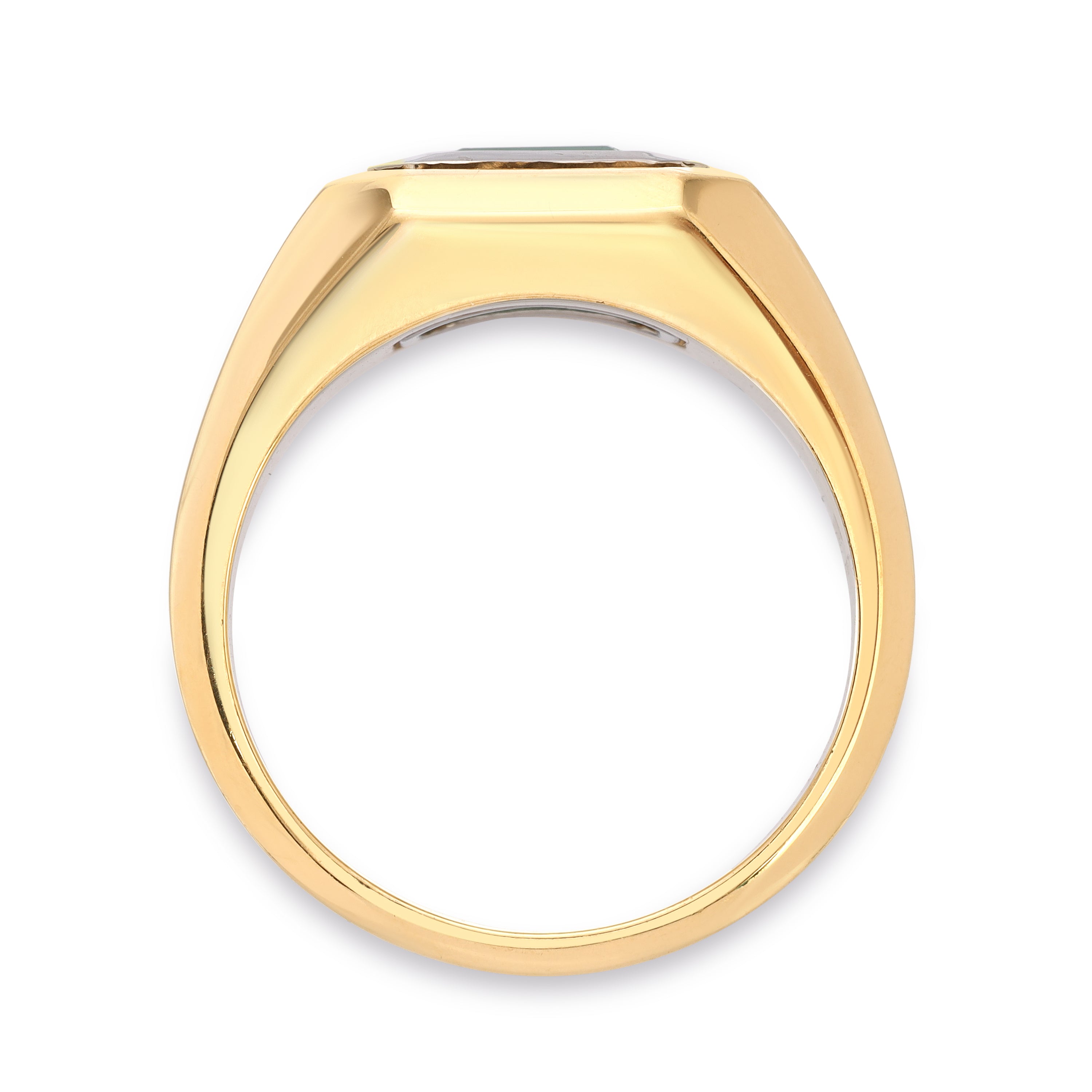 Solitaire Rectangle Ring | Emerald | Small Scale | Mixed Metal – MAOR