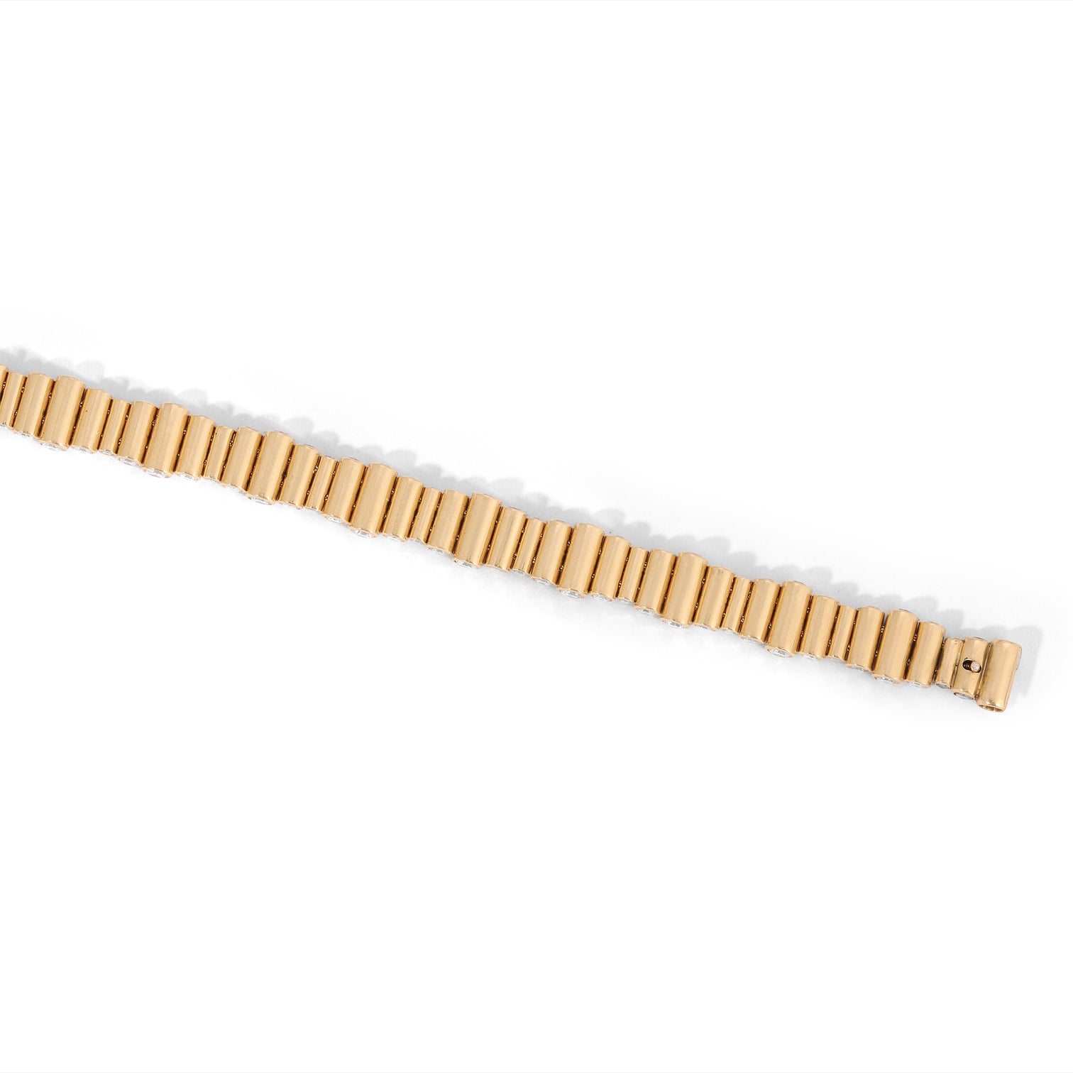 Capsule Bracelet | Mixed Scale | Pave Edge | Yellow Gold – MAOR