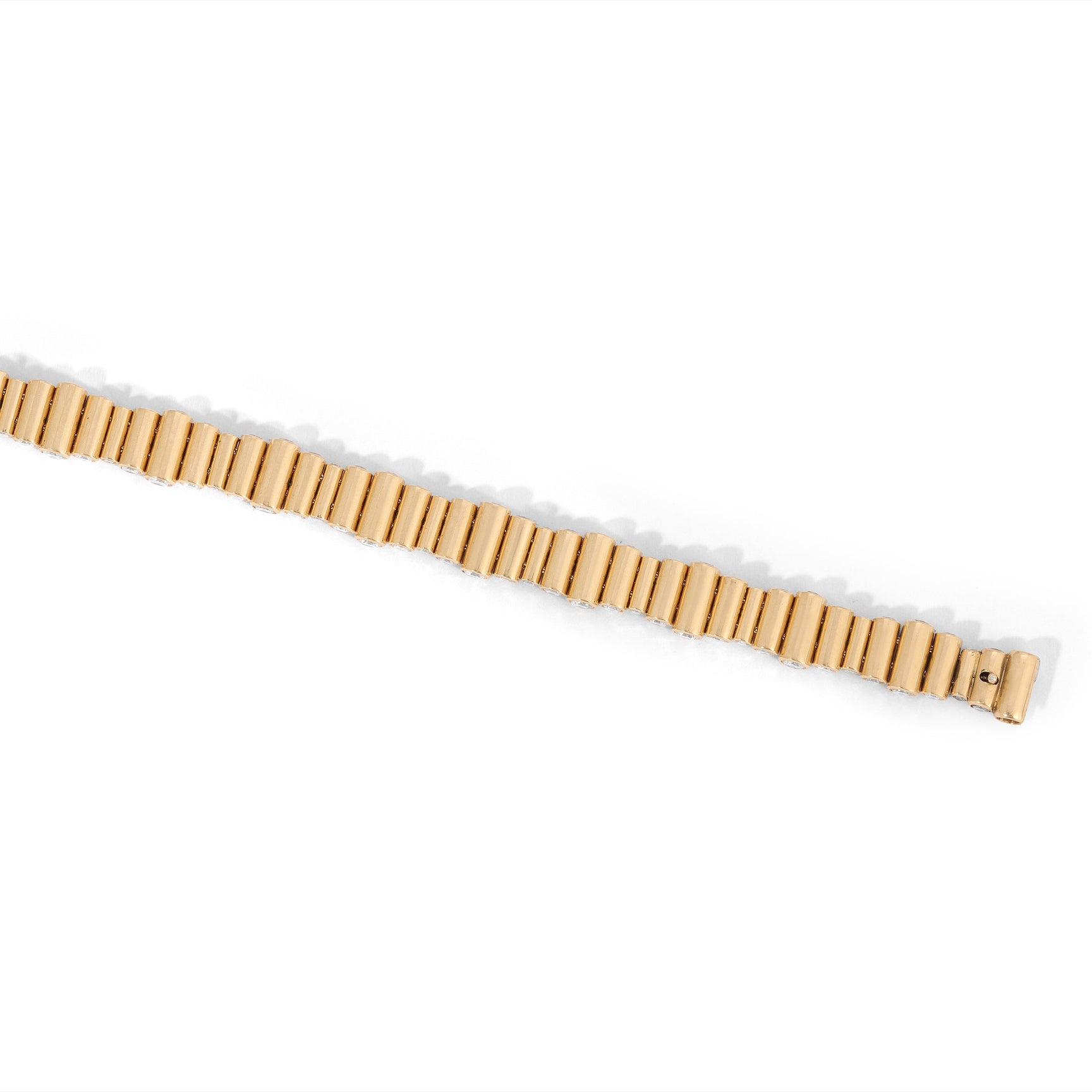Capsule Bracelet | Mixed Scale | Pave Edge | Yellow Gold – MAOR